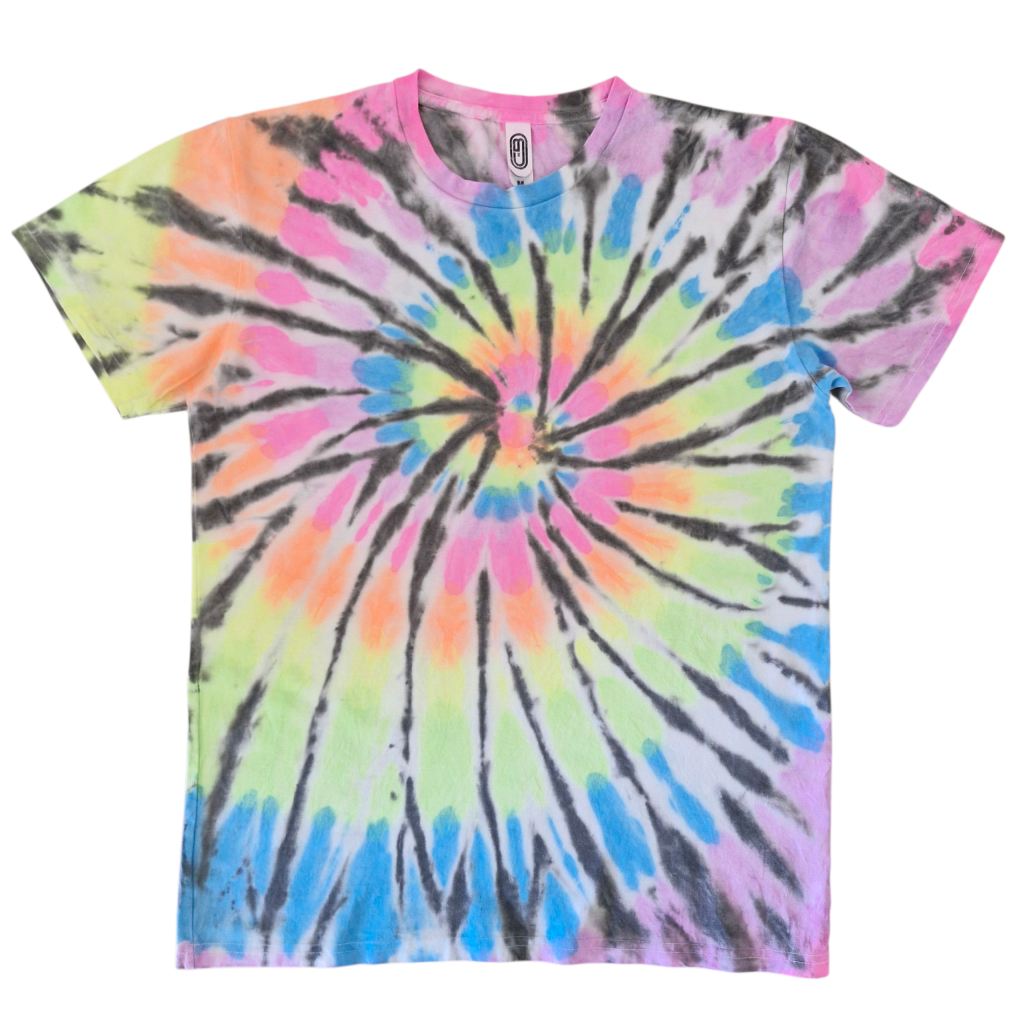 FLURO/BLACK ADULTS SHIRTS SIZES SMALL, MEDIUM & LARGE - Funky Tie Dye
